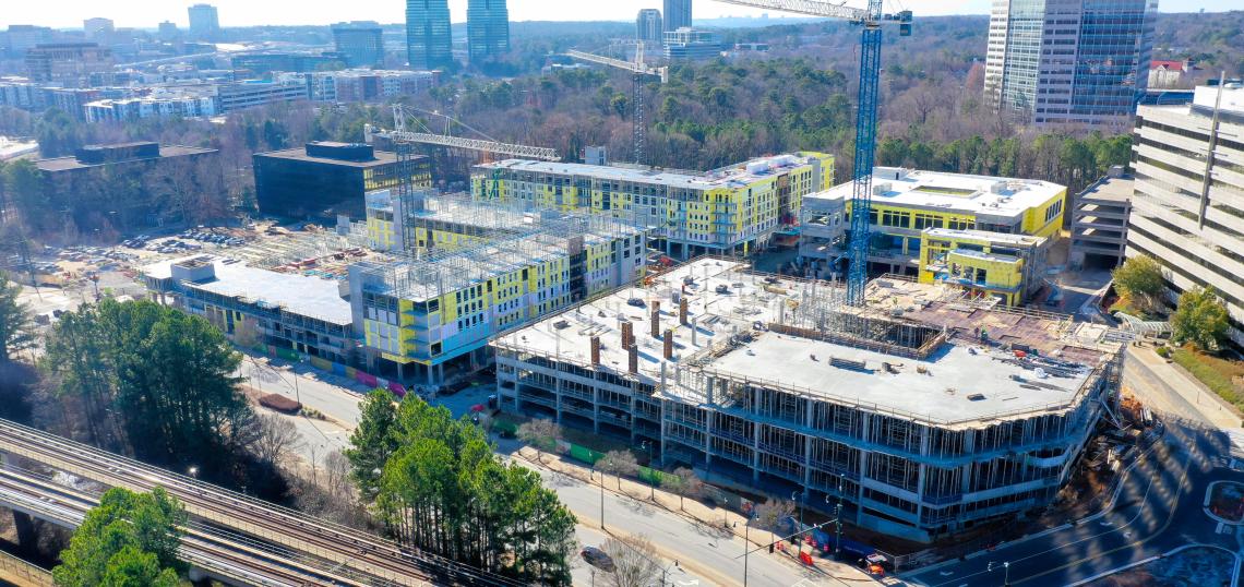 Images: High Street project's first phase begins topping out | Urbanize Atlanta